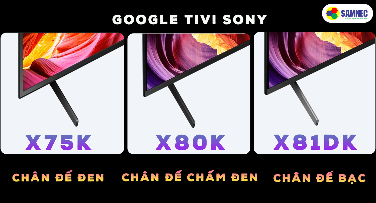 Phân biệt các mẫu Google Tivi Sony 4K X75K, X80K, X81DK